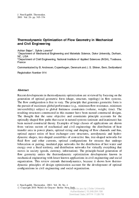 (PDF) Thermodynamic Optimization of Flow Geometry in Mechanical and ...