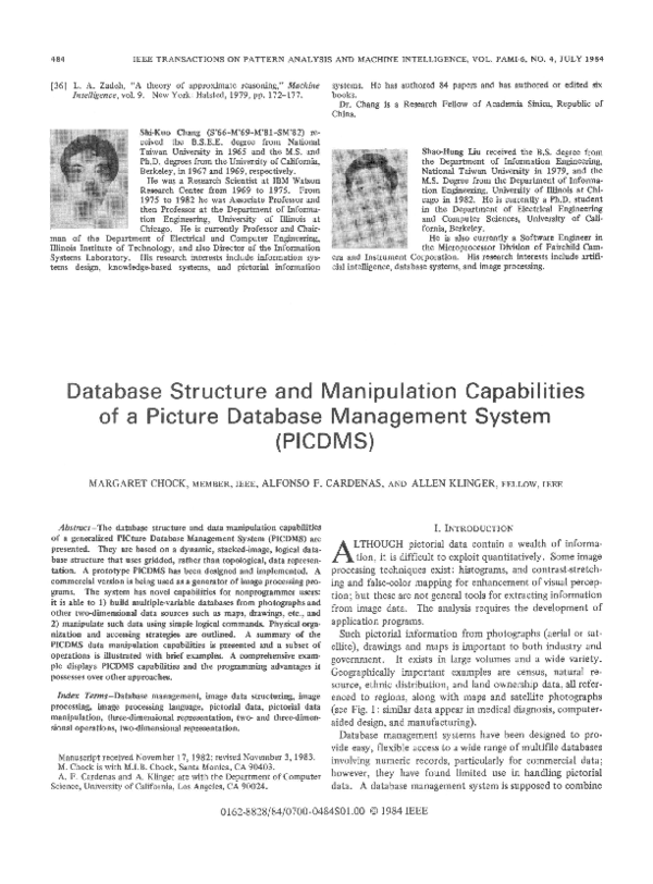 (PDF) Database Structure and Manipulation Capabilities of a Picture ...