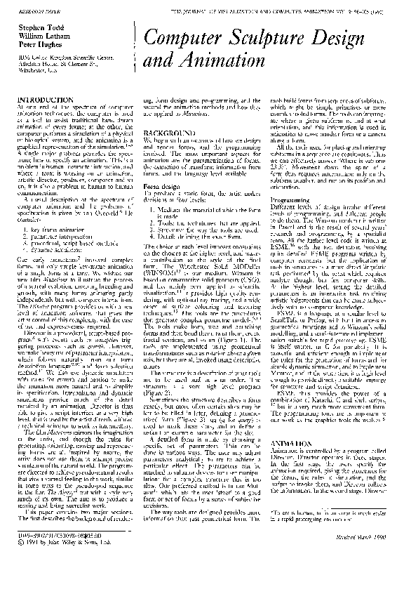 (PDF) Computer sculpture design and animation
