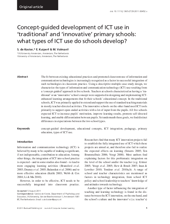 (PDF) Concept-guided development of ICT use in ‘traditional’ and ...