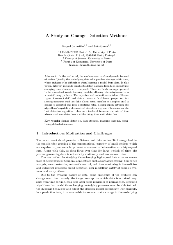 (PDF) A Study on Change Detection Methods