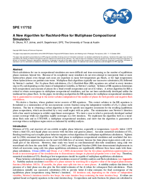 (PDF) A New Algorithm for Rachford-Rice for Multiphase Compositional Simulation