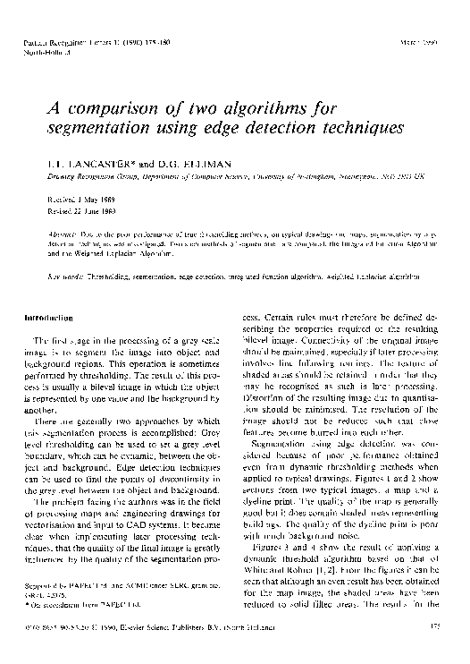Pdf A Comparison Of Two Algorithms For Segmentation Using Edge Detection Techniques