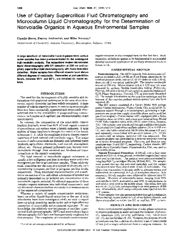 (PDF) Use of capillary supercritical fluid chromatography and ...