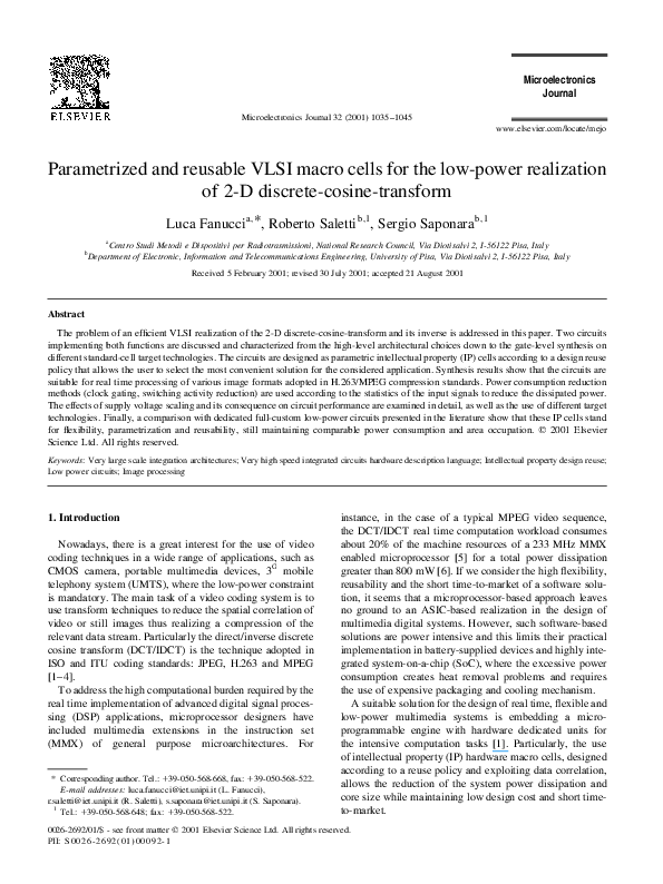 (PDF) Parametrized and reusable VLSI macro cells for the low-power ...