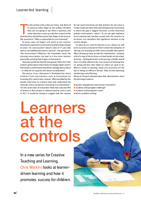 (PDF) Learners at the controls