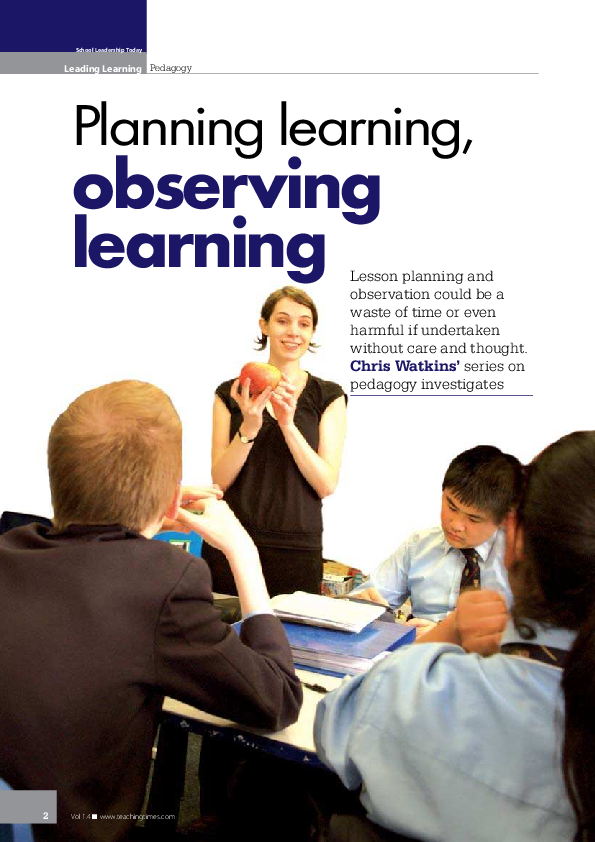 (PDF) Planning learning, observing learning