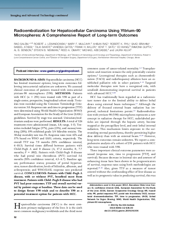 (PDF) Radioembolization for Hepatocellular Carcinoma
