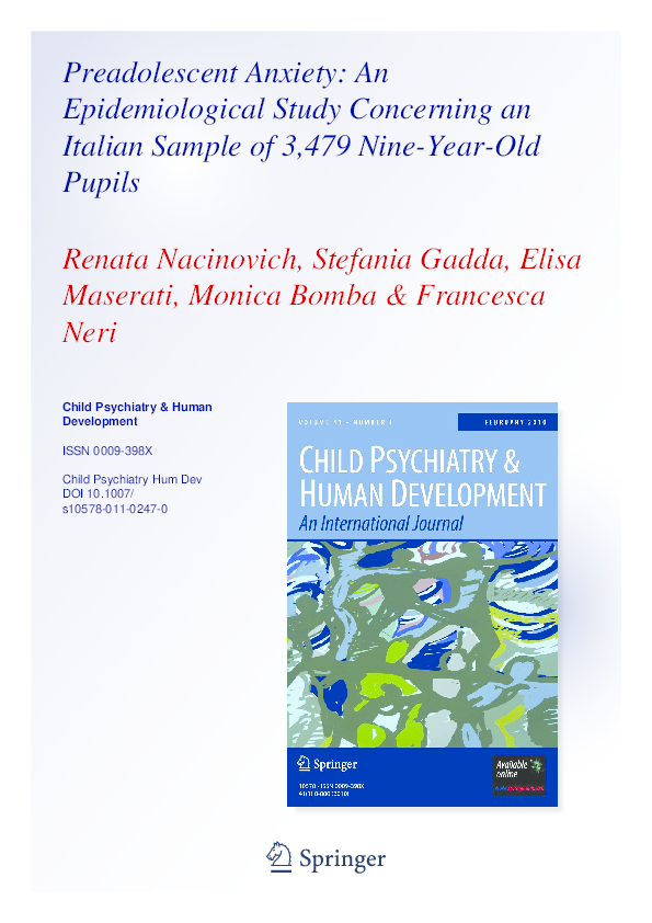 (PDF) Child Psychiatry & Human Development