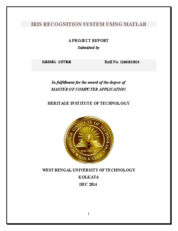 Doc Iris Recognition Of Common Eye Using Matlab