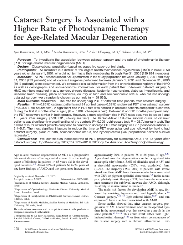 (PDF) Cataract Surgery Is Associated with a Higher Rate of Photodynamic ...