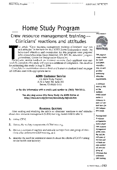(PDF) Crew resource management training—Clinicians' reactions and attitudes