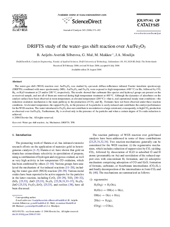 (PDF) Mechanism of deactivation of Au/Fe2O3 catalysts under water–gas ...