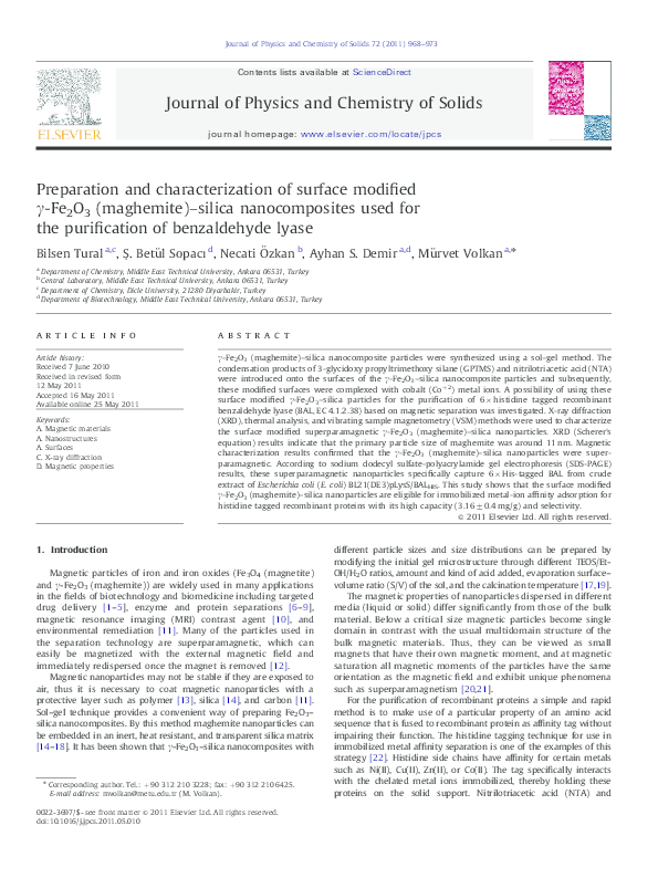 (PDF) Preparation and characterization of surface modified silica ...