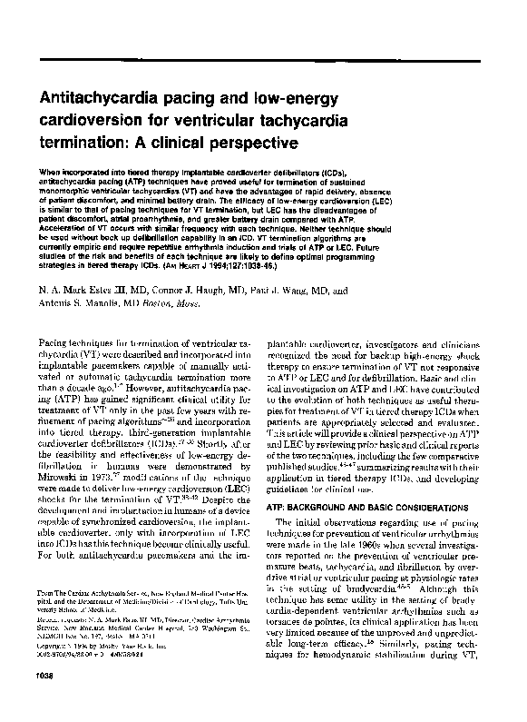 (PDF) Antitachycardia pacing and low-energy cardioversion for ...