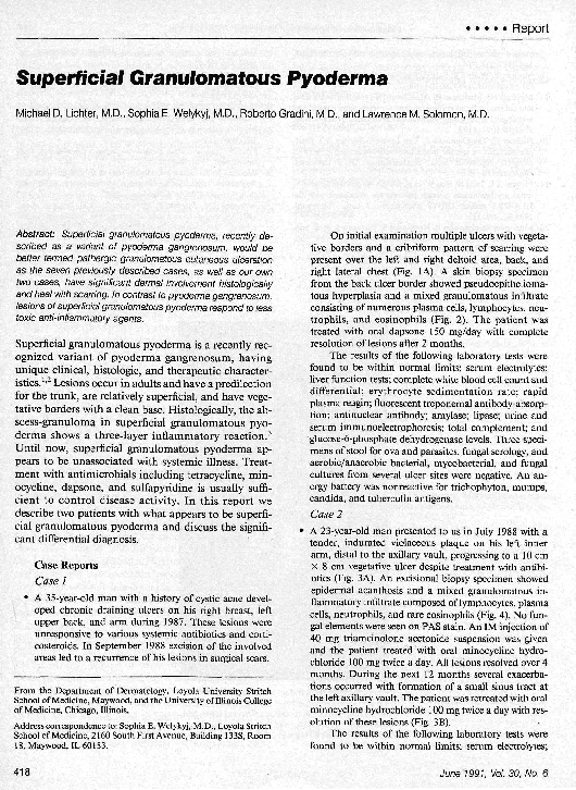 (PDF) Superficial Granulomafous Pyoderma