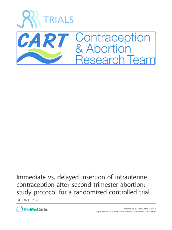 (PDF) Immediate vs. delayed insertion of intrauterine contraception ...