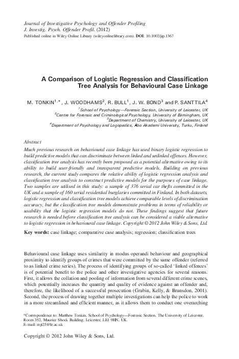 Pdf A Comparison Of Logistic Regression And Classification Tree