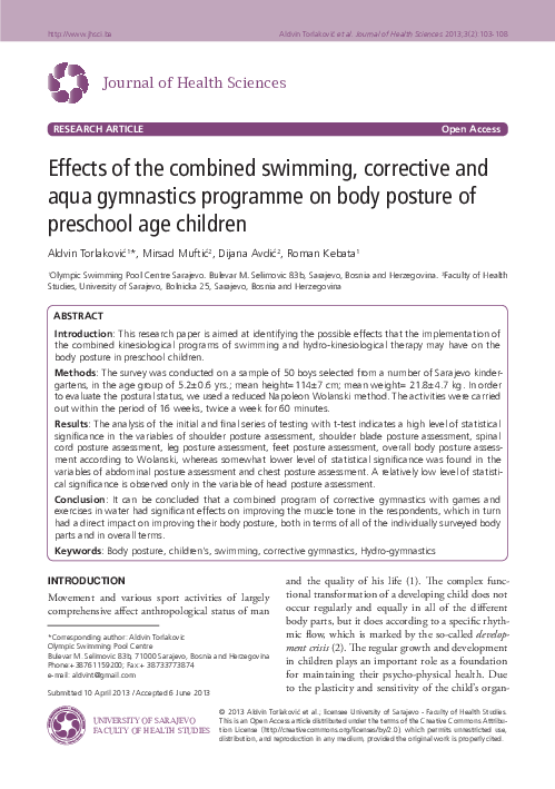 (PDF) Effects of the combined swimming, corrective and aqua gymnastics ...