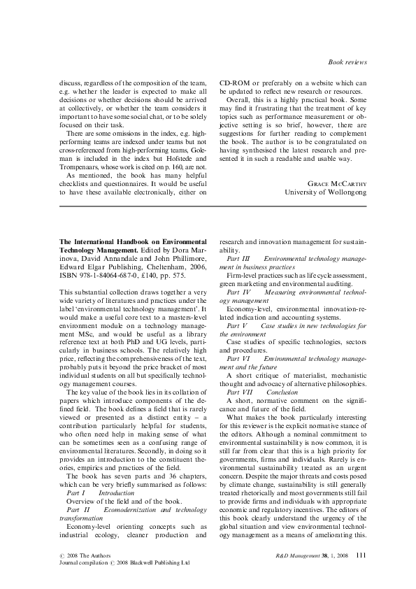 (PDF) The International Handbook on Environmental Technology Management ...