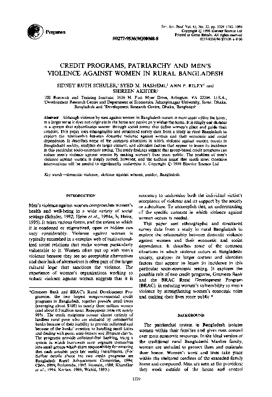 (PDF) Credit programs, patriarchy and men's violence against women in ...