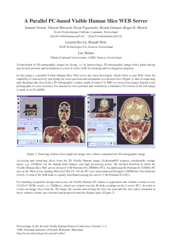 (PDF) A parallel pc-based visible human slice web server