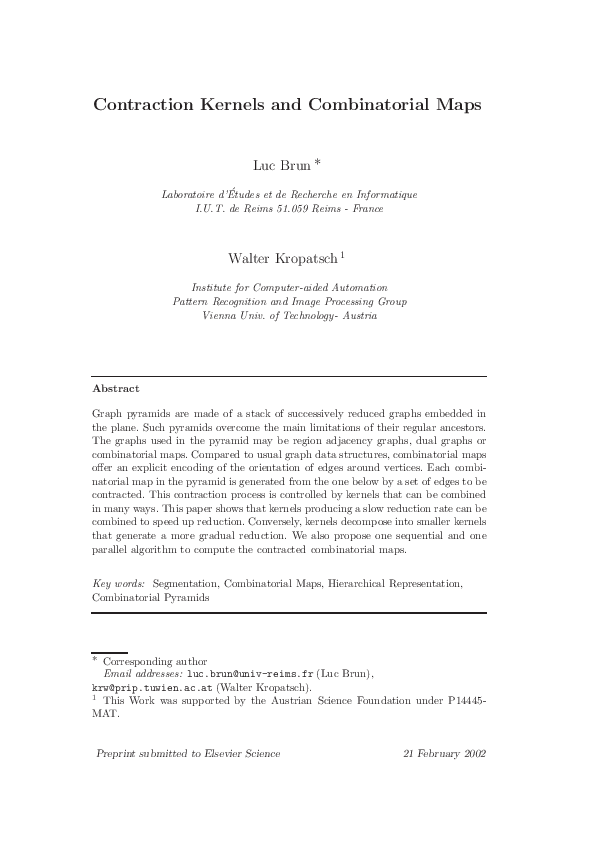 (PDF) Contraction kernels and combinatorial maps