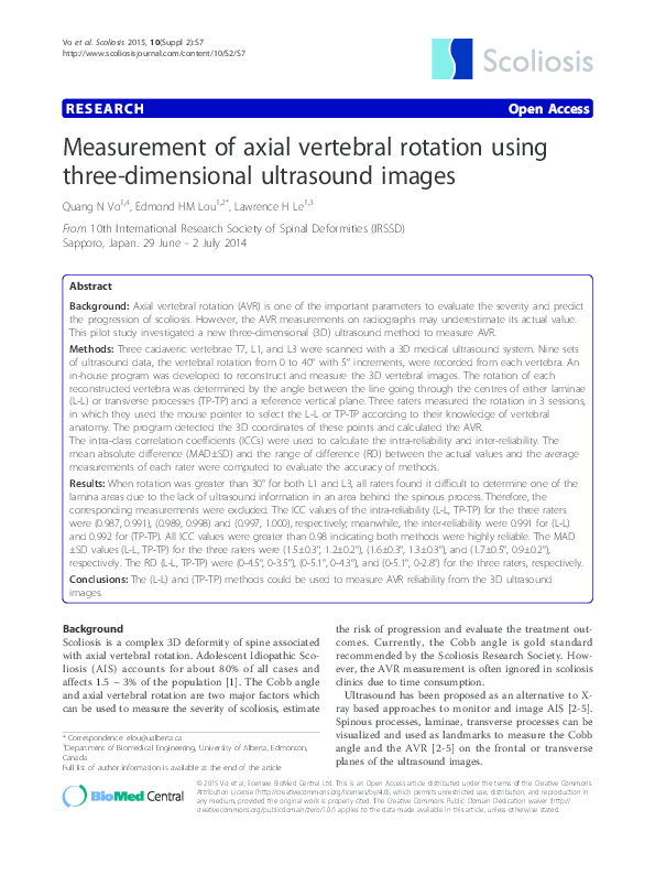 (PDF) Measurement of axial vertebral rotation using three-dimensional ...