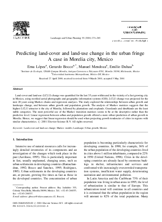 (PDF) Predicting land-cover and land-use change in the urban fringe