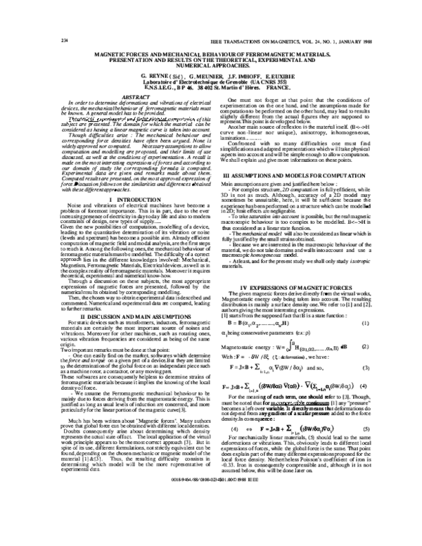 (PDF) Magnetic forces and mechanical behavior of ferromagnetic ...