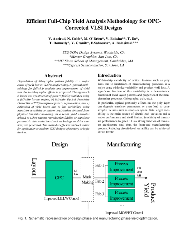(PDF) Efficient full-chip yield analysis methodology for OPC-corrected ...