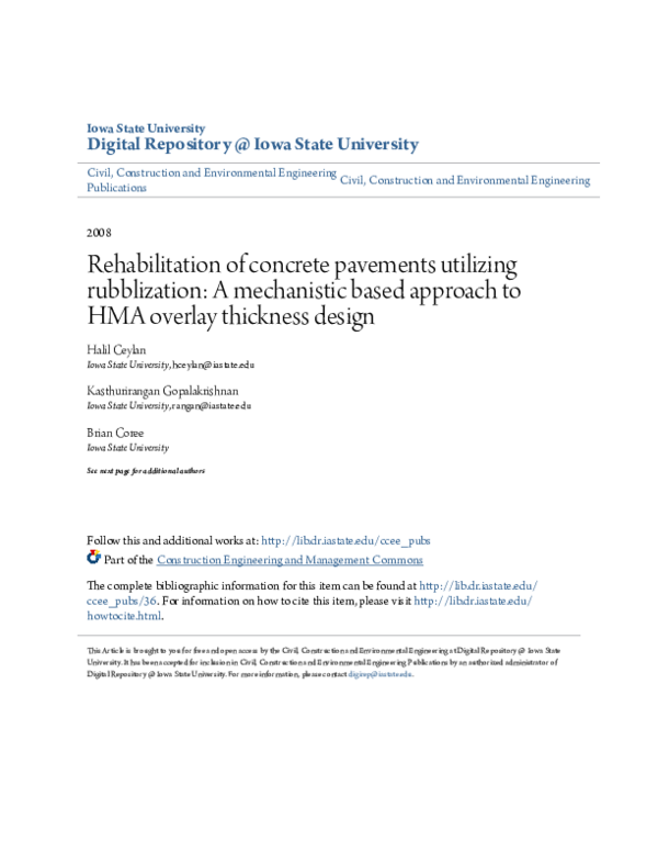 (PDF) Rehabilitation of concrete pavements utilizing rubblization: A ...