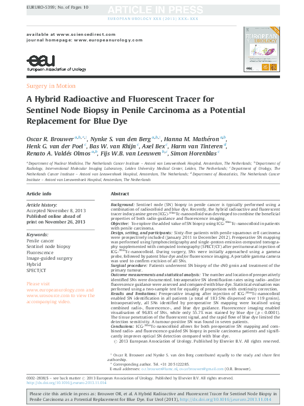 (PDF) Comparing the Hybrid Fluorescent-Radioactive Tracer Indocyanine ...