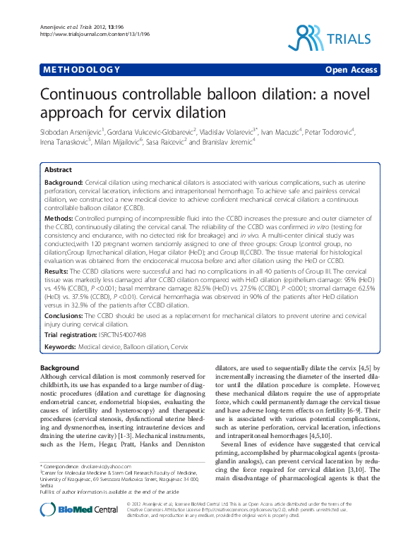 (PDF) Continuous controllable balloon dilation: a novel approach for ...