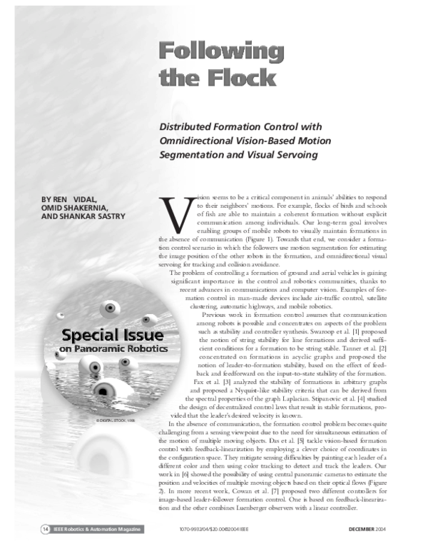 (PDF) Vision-Based Formation Control for Mobile Robots
