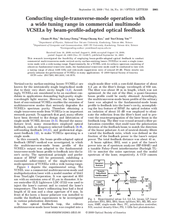 (PDF) Conducting single-transverse-mode operation with a wide tuning ...