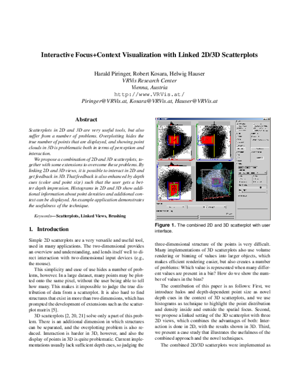 (PDF) Interactive focus+ context visualization with linked 2D/3D scatterplots