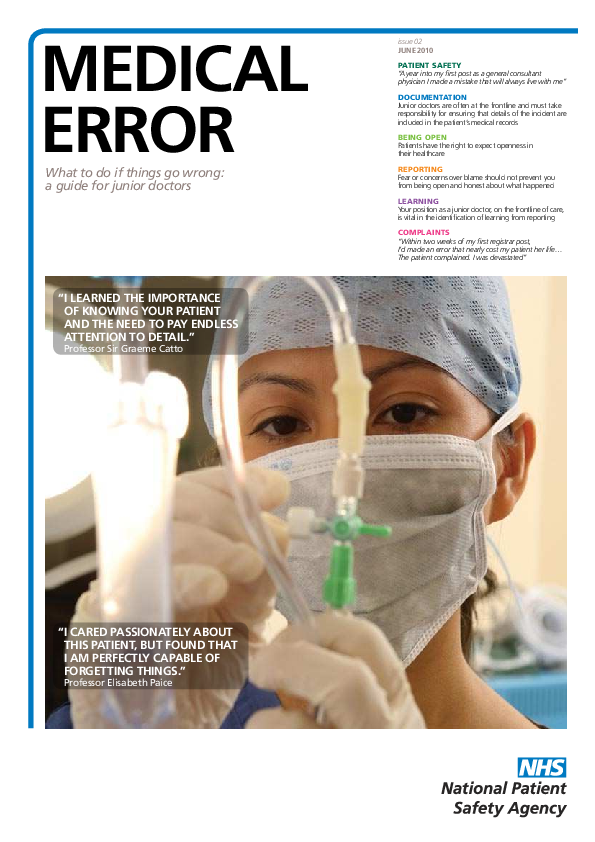 (PDF) Medical error. What to do if things go wrong: a guide for junior ...