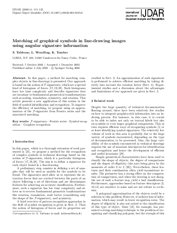 (PDF) Matching of graphical symbols in line-drawing images using ...