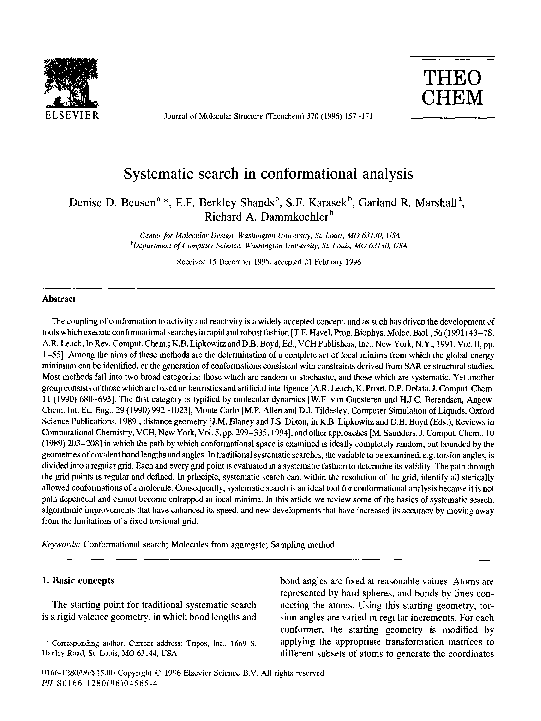 (PDF) Systematic search in conformational analysis