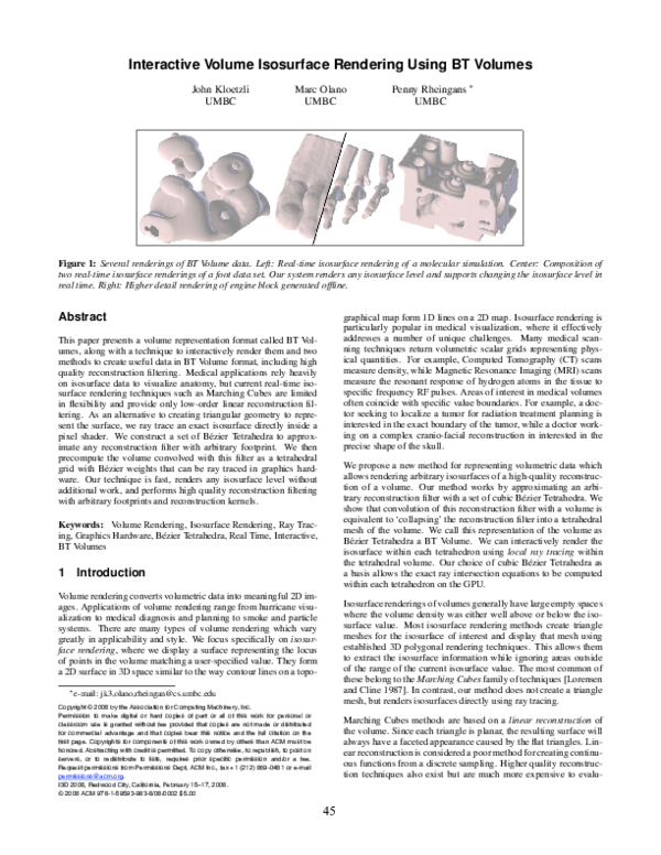 (PDF) Interactive volume isosurface rendering using BT volumes