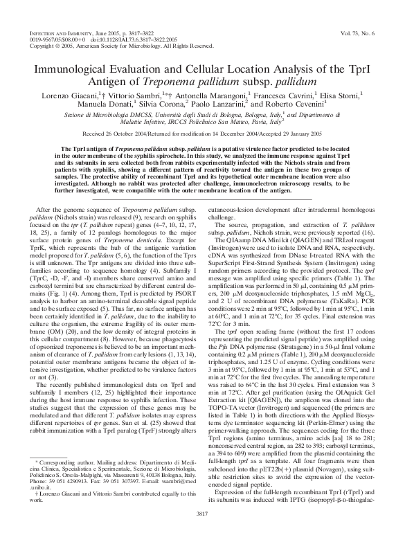 (PDF) Immunological Evaluation and Cellular Location Analysis of the ...