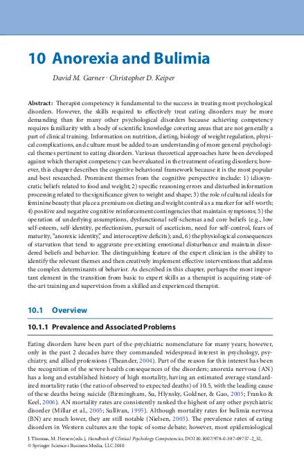 (PDF) Anorexia and Bulimia