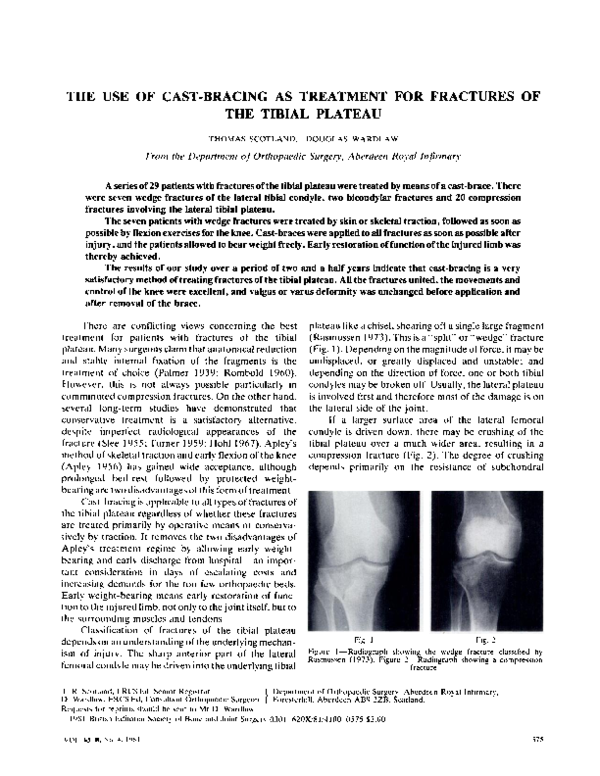 (PDF) The use of cast-bracing as treatment for fractures of the tibial ...
