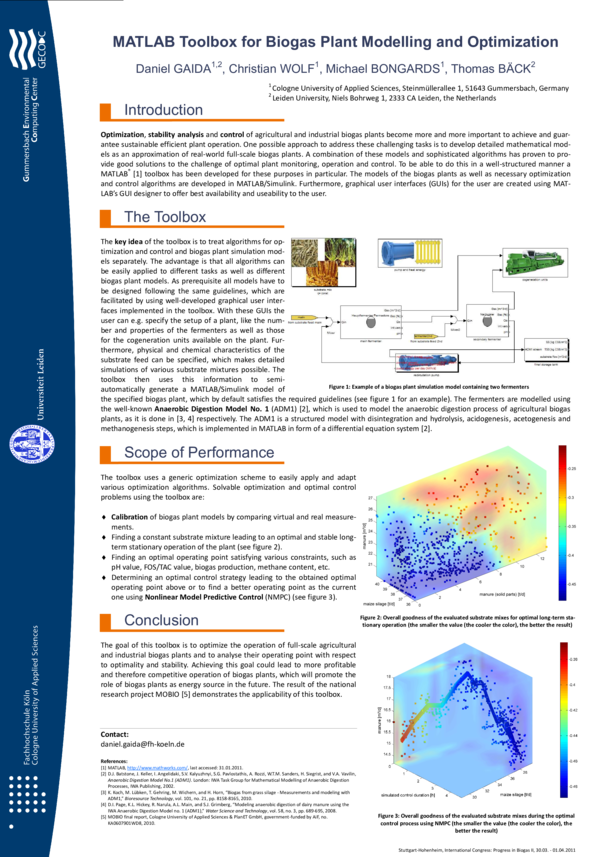 (PDF) MATLAB Toolbox for Biogas Plant Modelling and Optimization