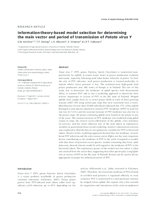 (PDF) Information-theory-based model selection for determining the main vector and period of ...