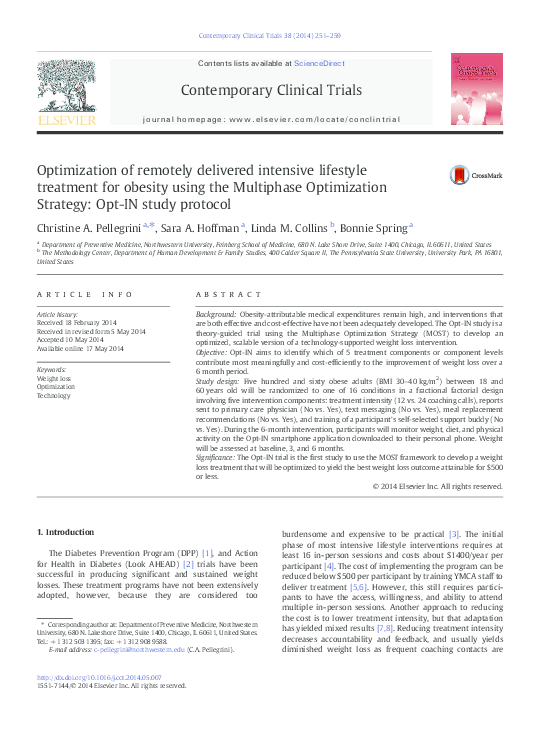 (PDF) Optimization of remotely delivered intensive lifestyle treatment ...