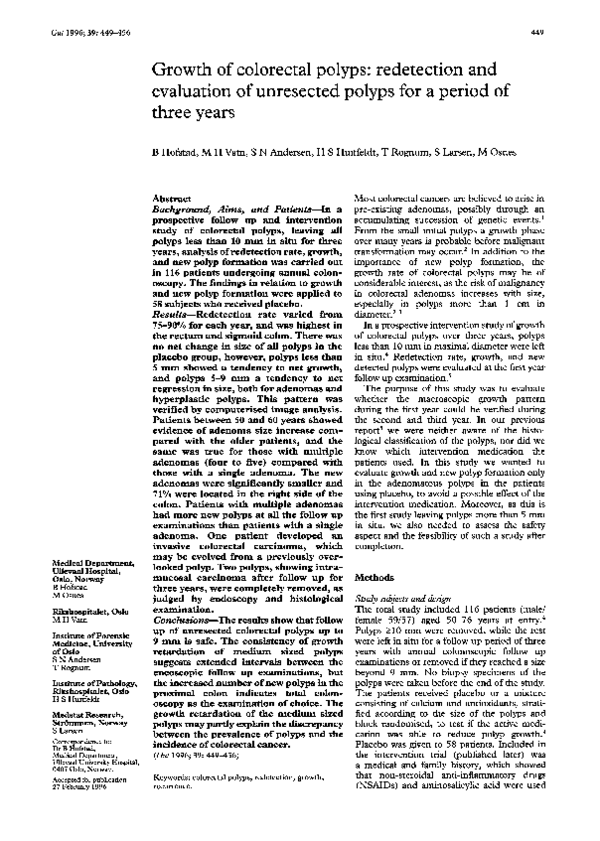 (PDF) Growth of colorectal polyps: redetection and evaluation of ...