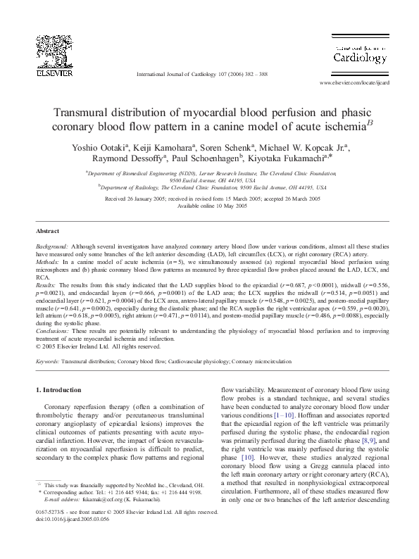 (PDF) Transmural distribution of myocardial blood perfusion and phasic ...