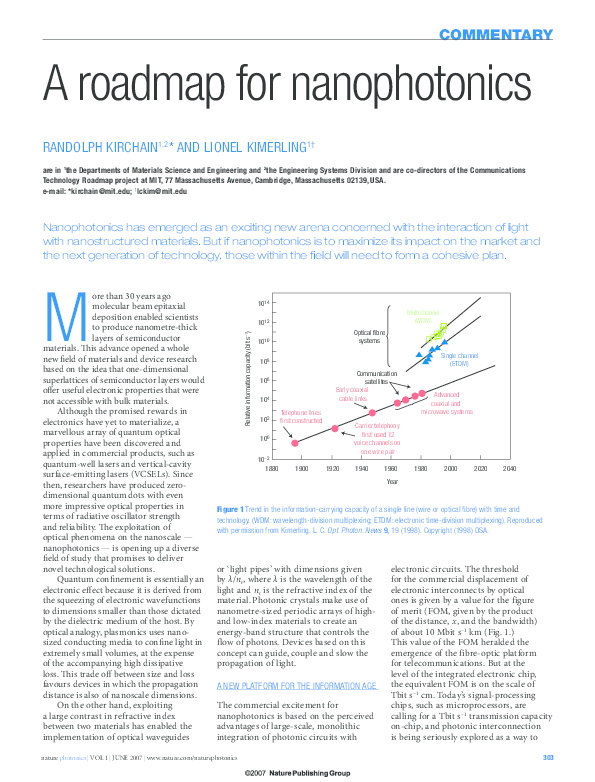 (PDF) A roadmap for nanophotonics